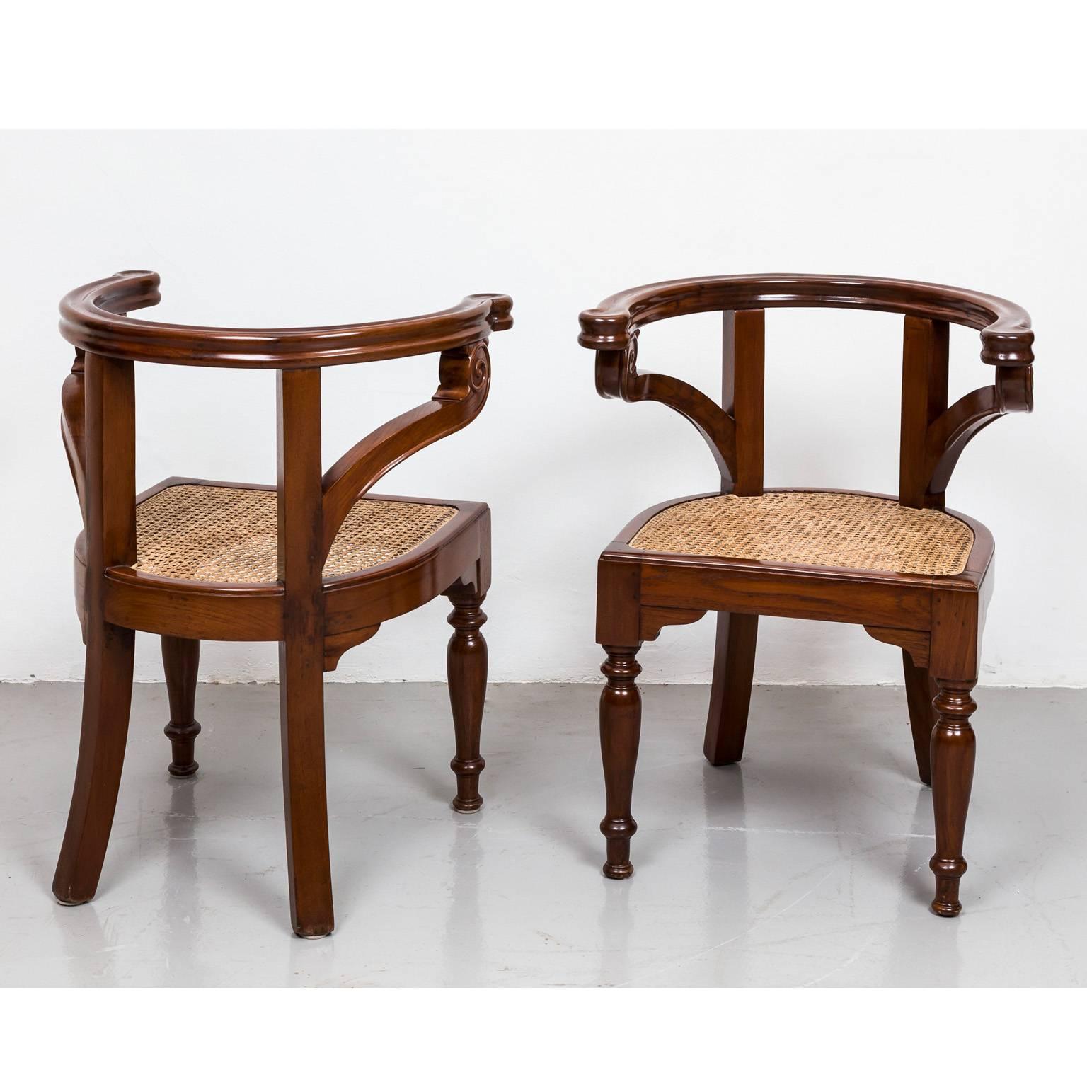 Pair of Anglo-Indian or British Colonial Teakwood Library Chairs For ...