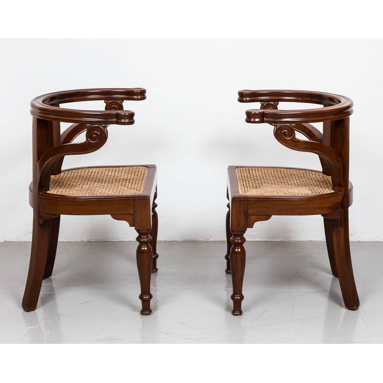 Pair of Anglo-Indian or British Colonial Teakwood Library Chairs For ...