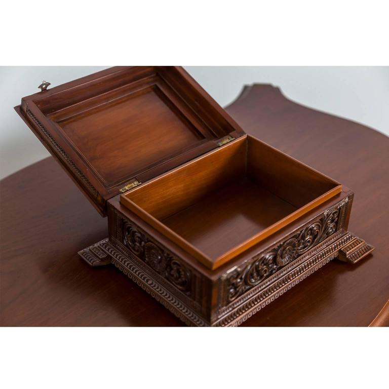 Antique Anglo-Indian or British Colonial Carved Sandalwood Box at 1stDibs