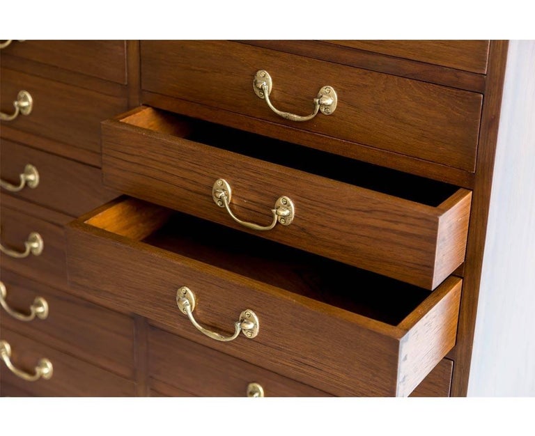 Antique Anglo-Indian or British Colonial Teakwood Multi-Drawer Cabinet ...