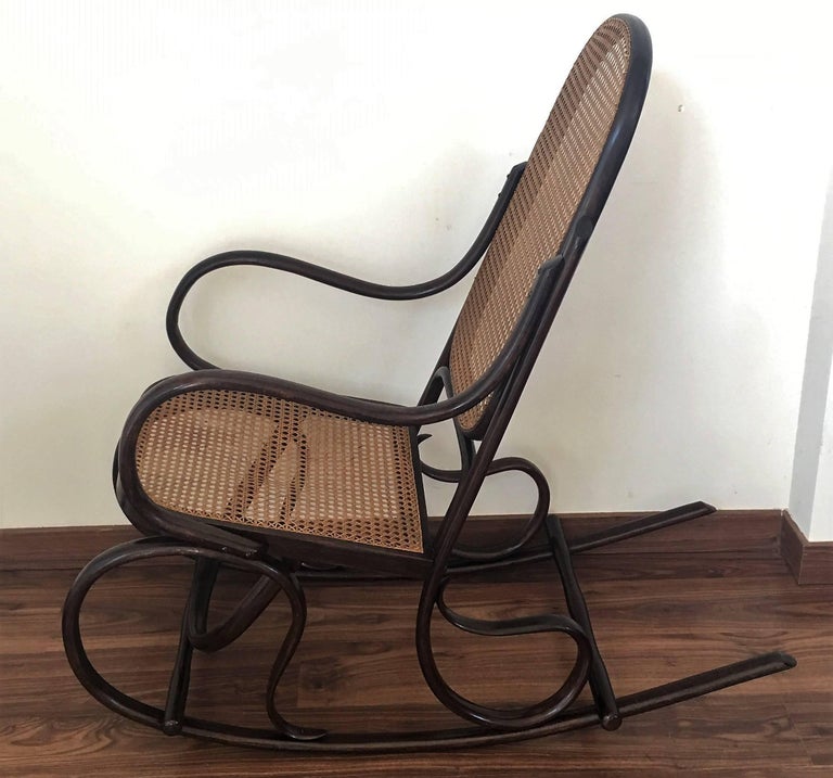 Pair of Bentwood Rocking Chairs with Cane Seat and Back at 1stDibs ...