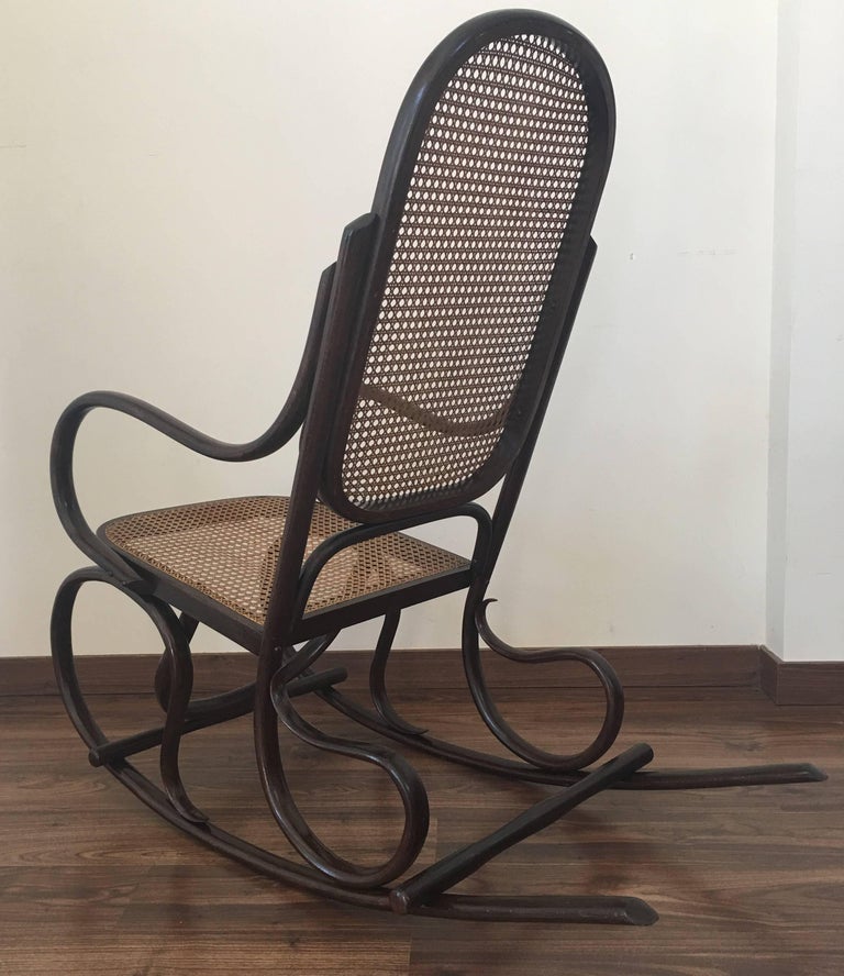Pair of Bentwood Rocking Chairs with Cane Seat and Back at 1stDibs ...