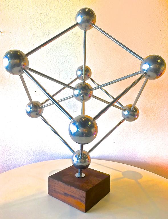 Atomium Architectural Sculpture in Steel on California Black Walnut ...