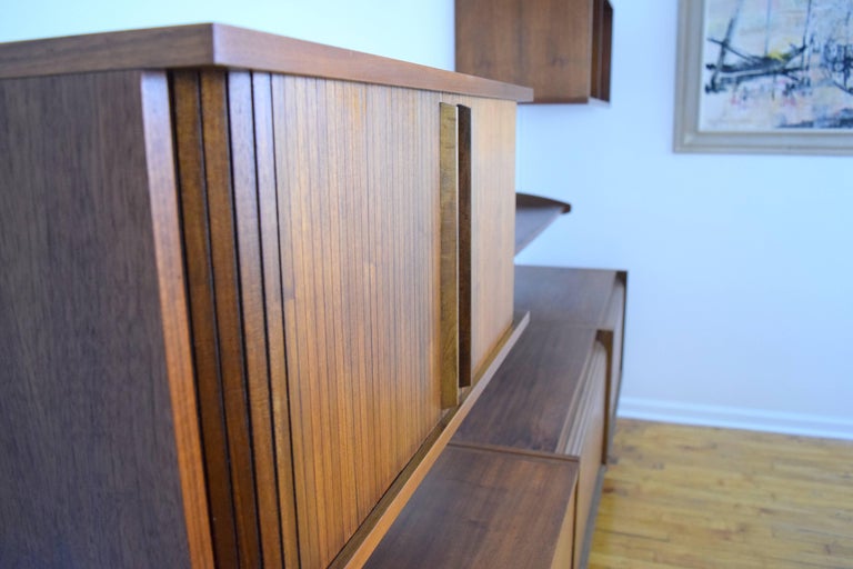 Midcentury Floating Walnut Wall Unit at 1stDibs | mid century floating ...