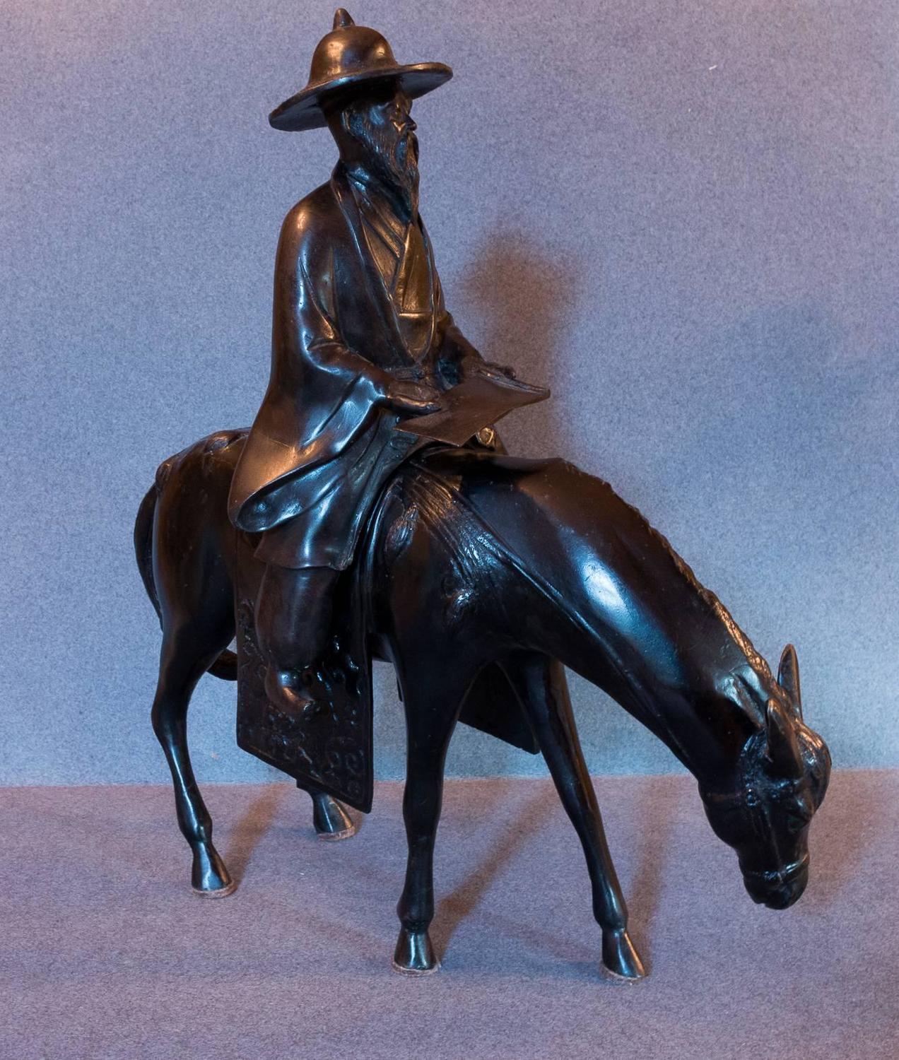 Early 20th Century Chinese Bronze Figural "Toba on Mule," circa 1900 at ...