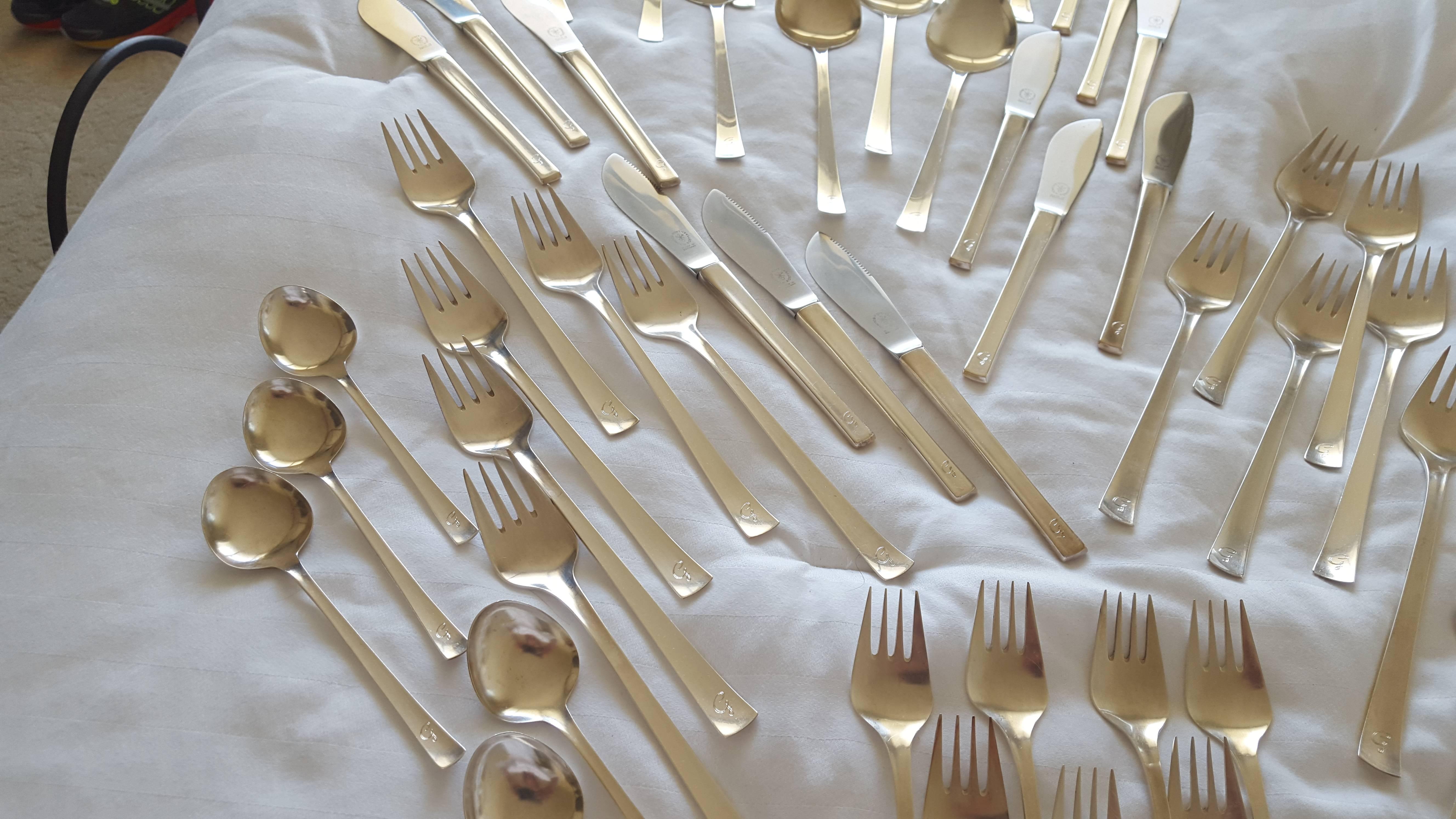 German Silver Flatware Service, C. Hugo Pott Solingen, circa 1950s For ...