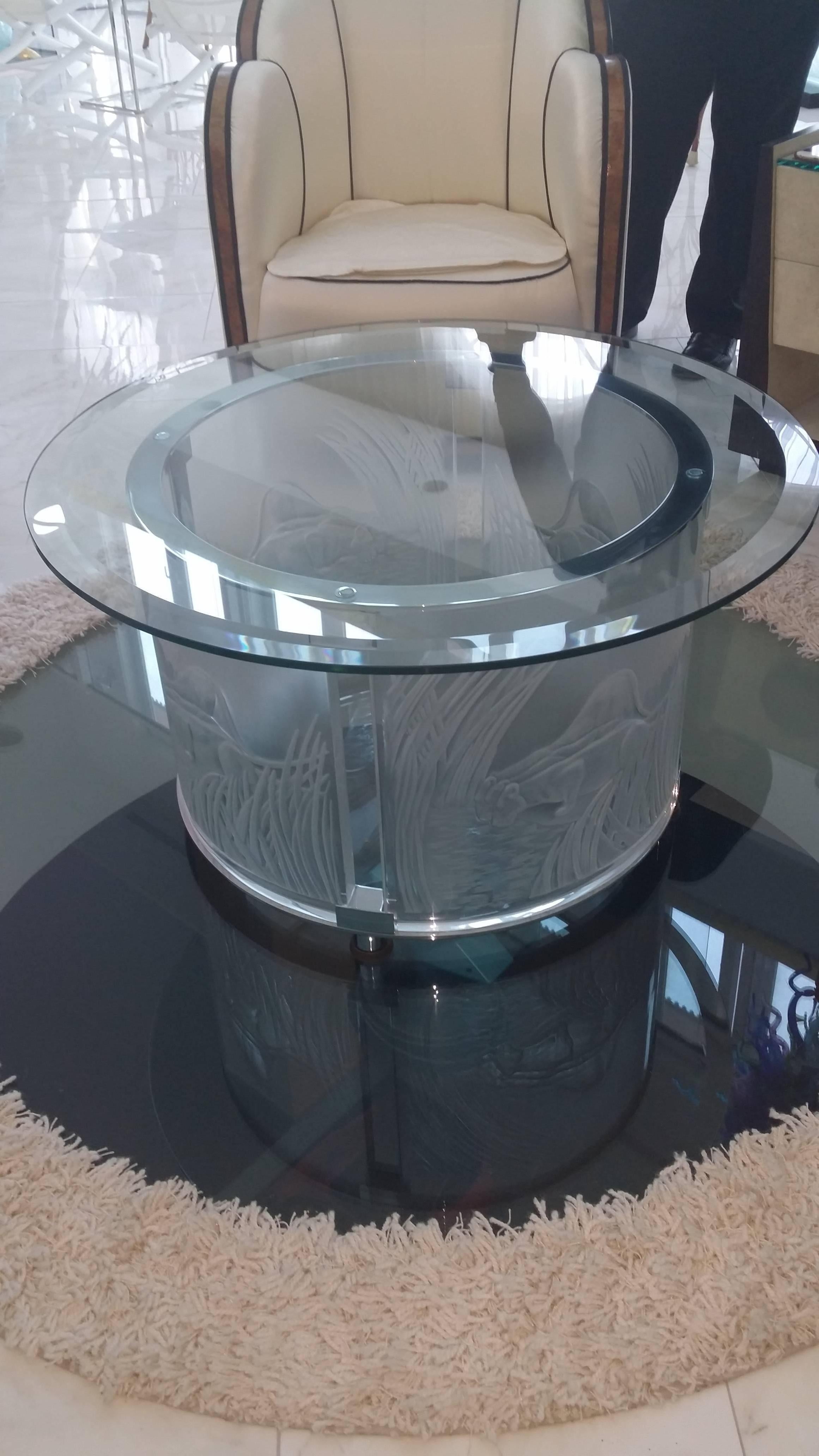 Lalique "Three Lionesses" Molded Glass Table, France, circa 1990s ...