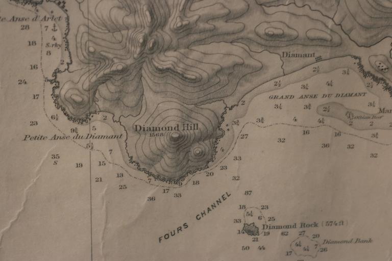 19th Century Nautical Chart of Martinique For Sale at 1stDibs
