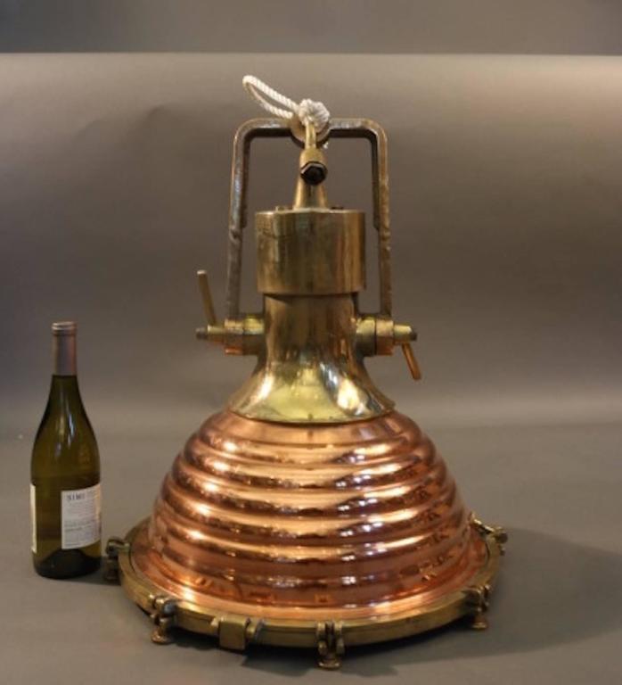 Spun Copper Ship's Cargo Light For Sale at 1stDibs
