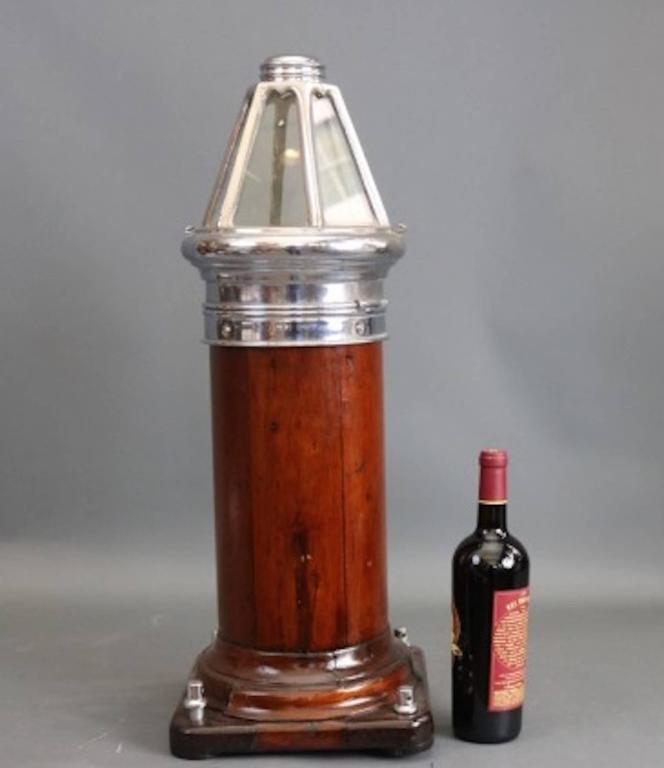 Rosewood and Chrome Yacht Binnacle For Sale at 1stDibs