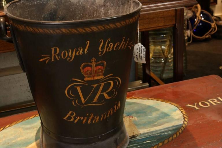 Authentic Ship's Deck Bucket, Britannia For Sale at 1stDibs