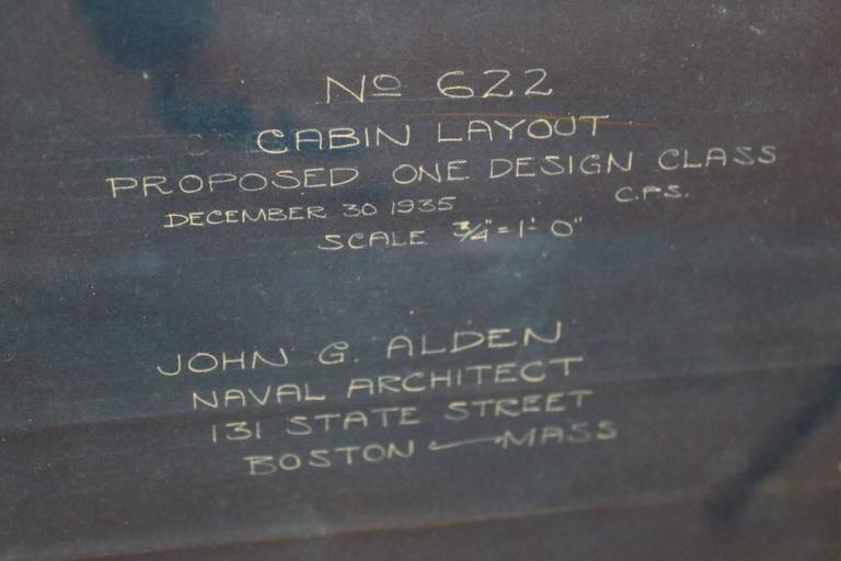 John Alden One Design Class Blueprint For Sale at 1stDibs