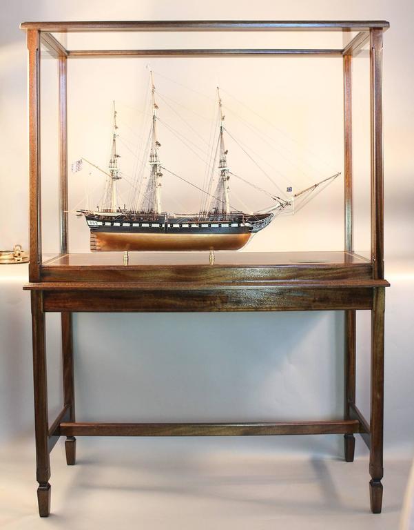 USS Constitution Old Ironsides Ship Model in Display Case For Sale at ...