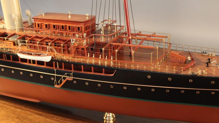Steam Yacht "Corsair" of 1930, Ship Model in Wood Display Case with ...