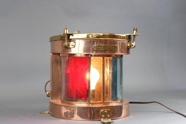 Rare Copper and Brass Trawling Lantern For Sale at 1stDibs