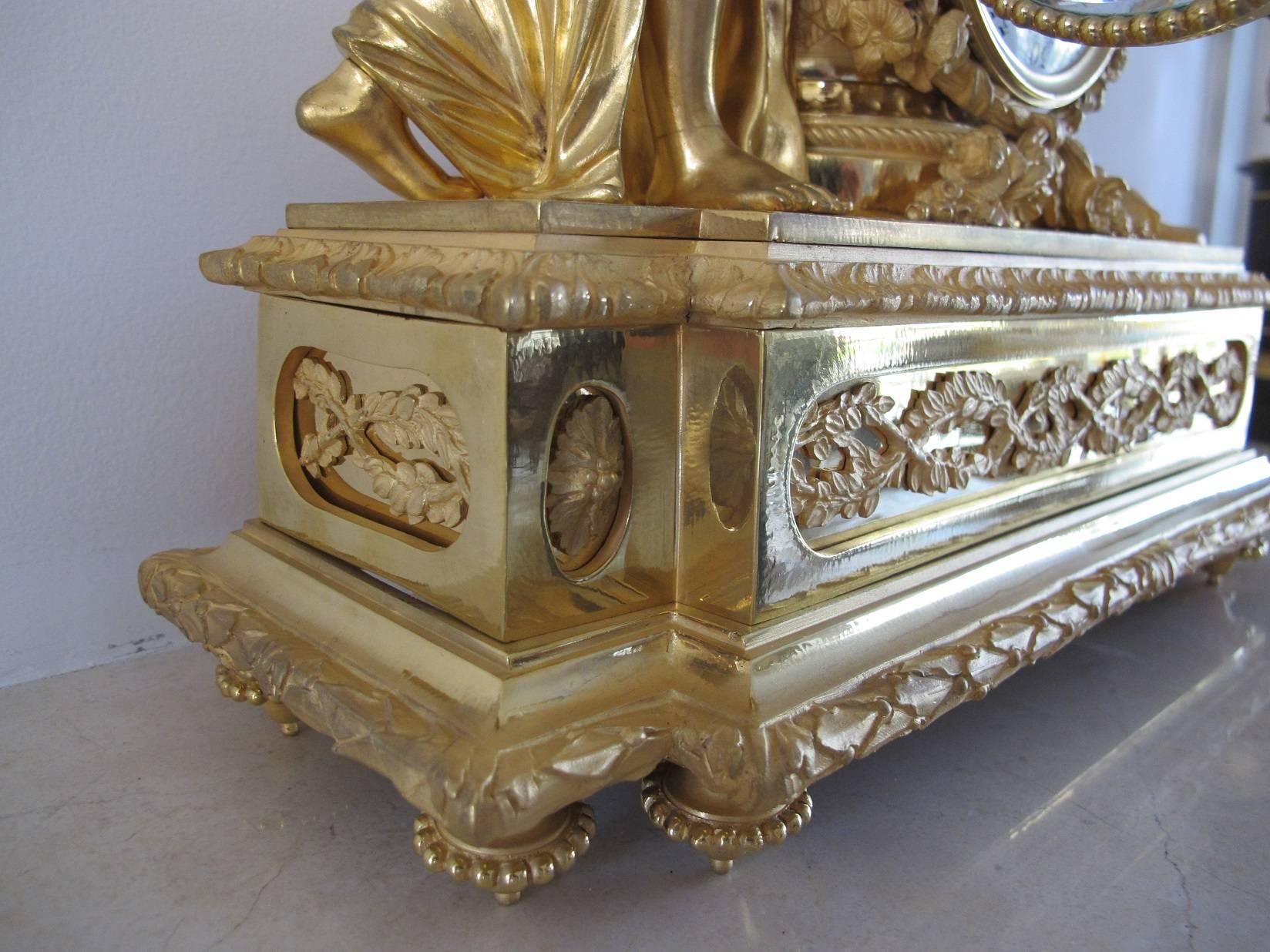 Attractive Mid-19th Century Fire Gilded Clock by Moser a Paris For Sale ...