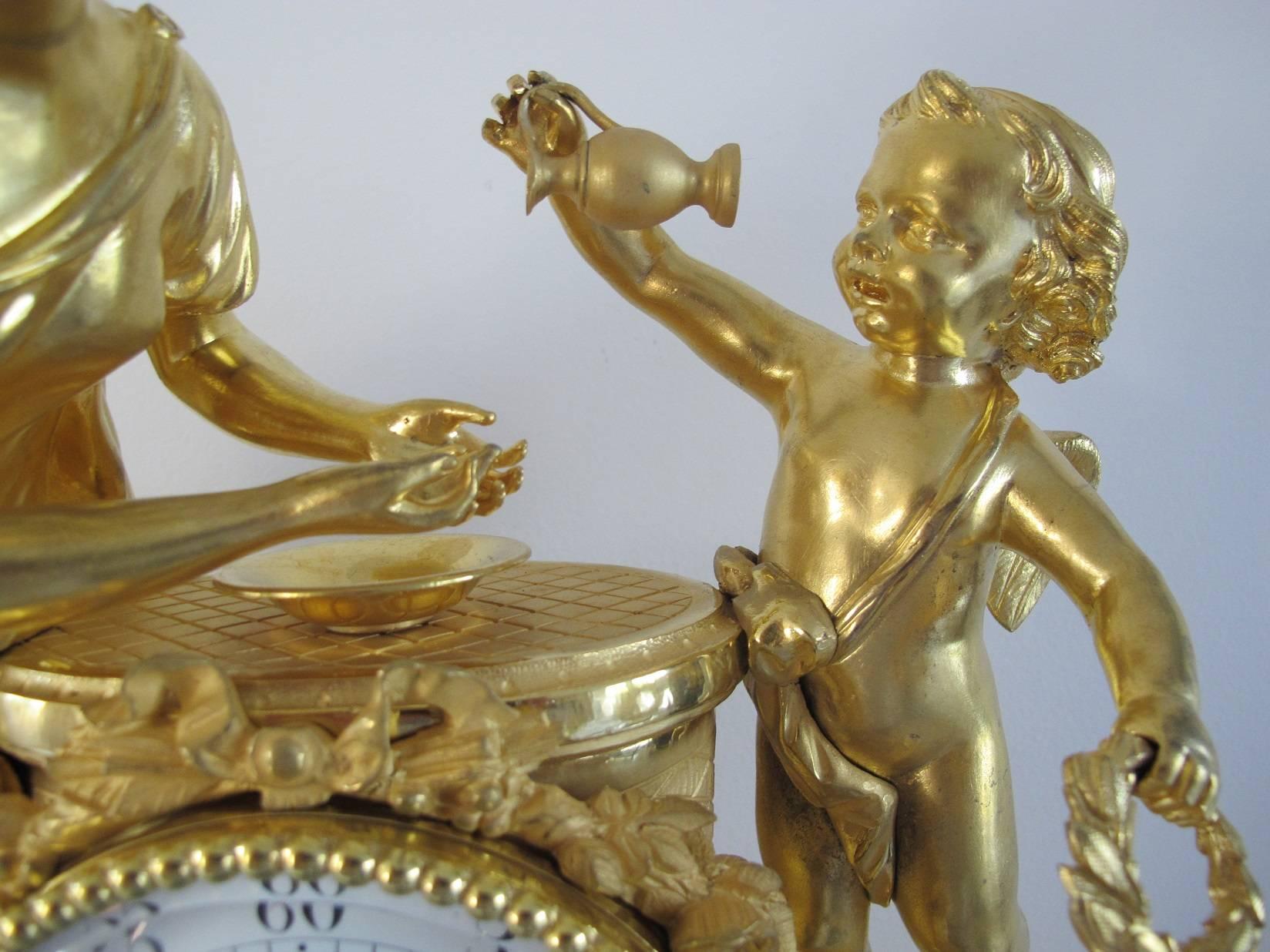 Attractive Mid-19th Century Fire Gilded Clock by Moser a Paris For Sale ...