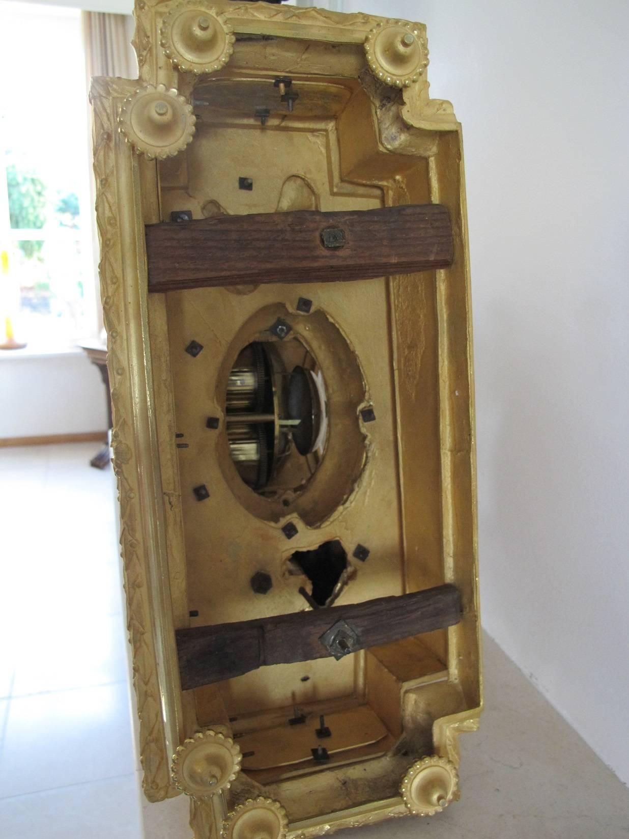 Attractive Mid-19th Century Fire Gilded Clock by Moser a Paris For Sale ...