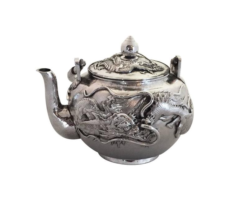 Antique Chinese Sterling Silver Ten-Piece Tea Set at 1stDibs