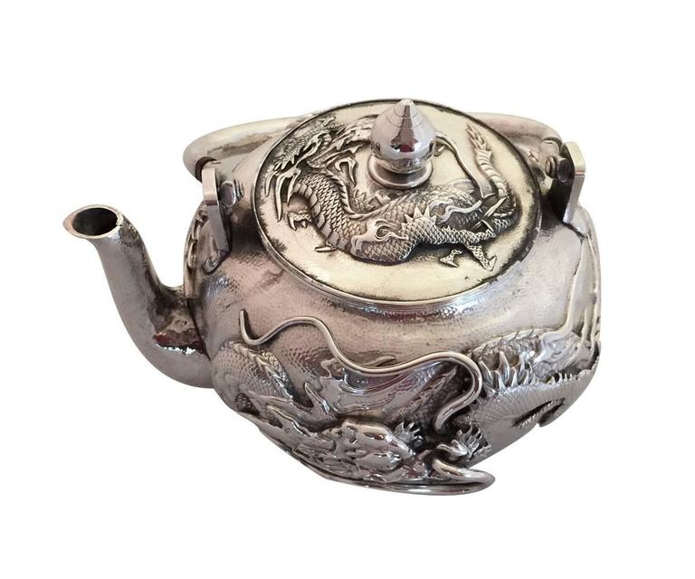 Antique Chinese Sterling Silver Ten-Piece Tea Set at 1stDibs