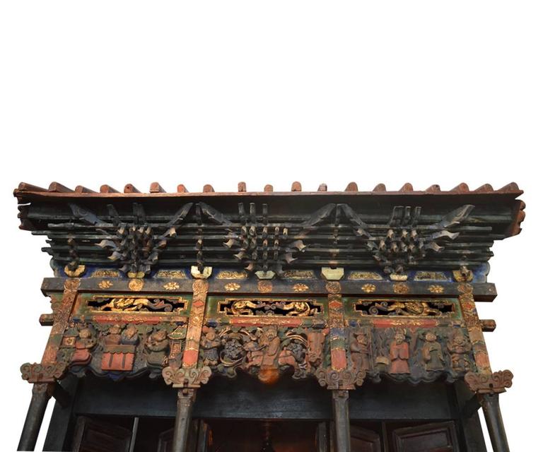 Large and Impressive 18th Century Painted Chinese Temple with Stand at ...