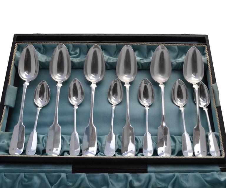 Antique Medieval Style Silver 24 Piece Flatware Set by S Politzer and ...