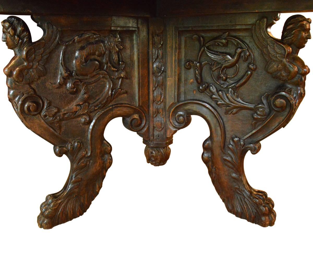 Magnificent Antique Italian Hand-Carved Centre Table at 1stDibs ...