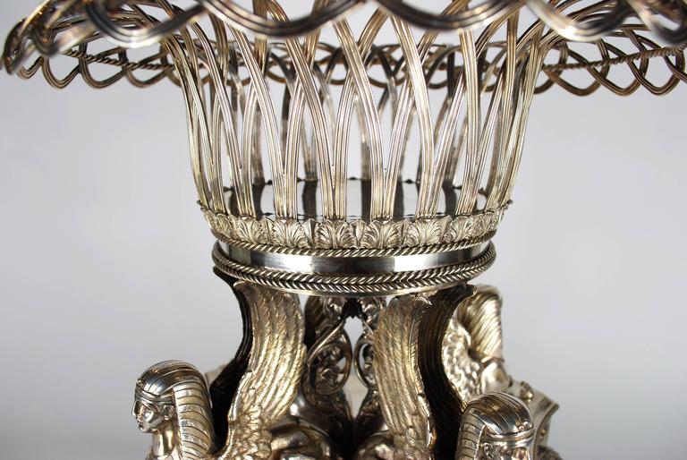 Paul Storr Sterling Silver Centerpiece Sphinx Egyptian, circa 1820 For ...