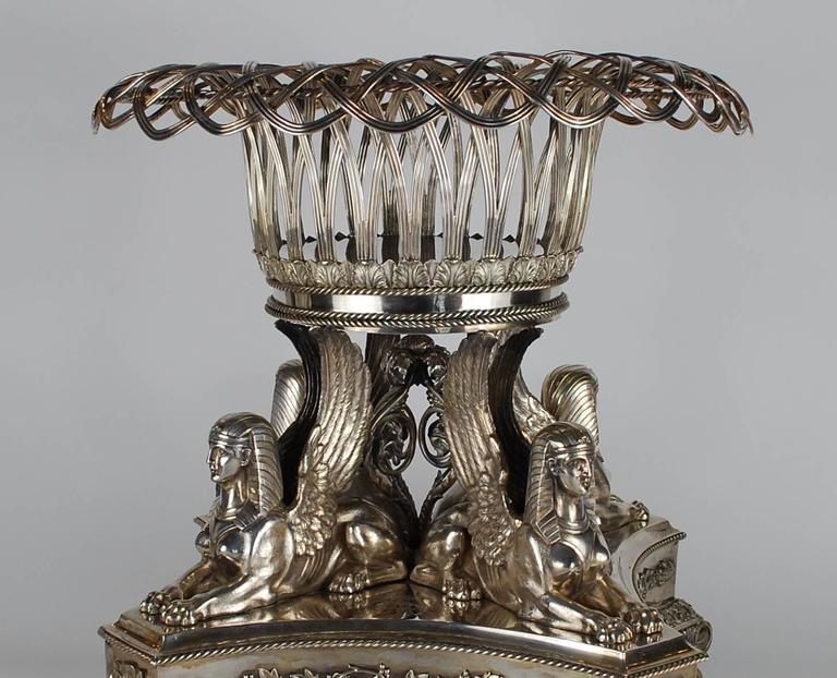 Paul Storr Sterling Silver Centerpiece Sphinx Egyptian, circa 1820 For ...