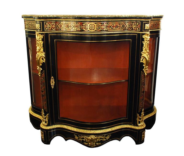 Boulle Style Cabinets Displays Pair of Vintage, circa 1970 For Sale at ...