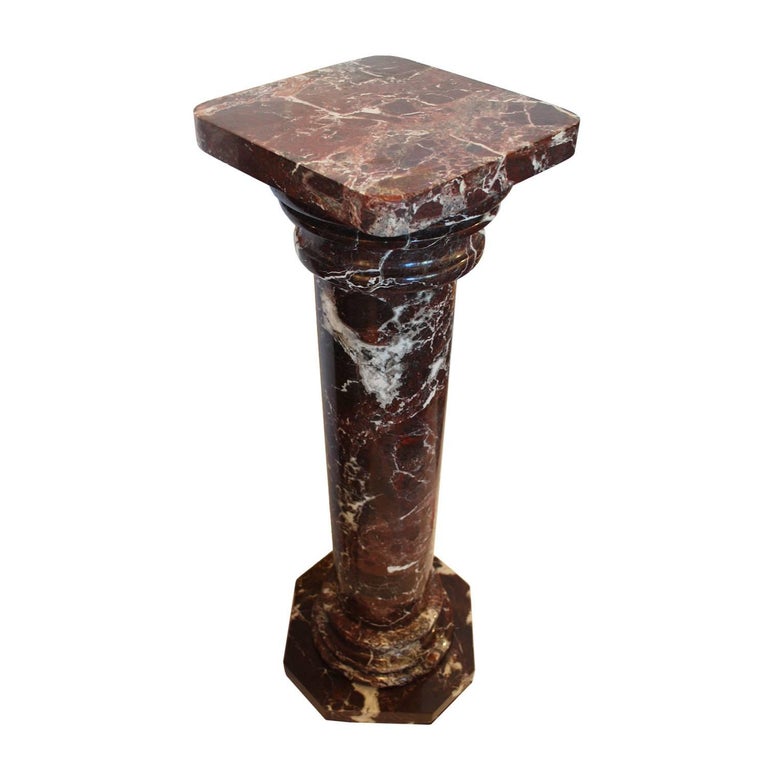 Pair of Similar Red Marble Pillar Column Pedestals Stands at 1stDibs ...