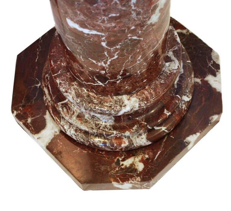 Pair of Similar Red Marble Pillar Column Pedestals Stands at 1stDibs ...