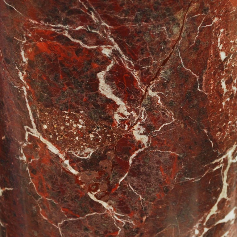 Pair of Similar Red Marble Pillar Column Pedestals Stands at 1stDibs ...