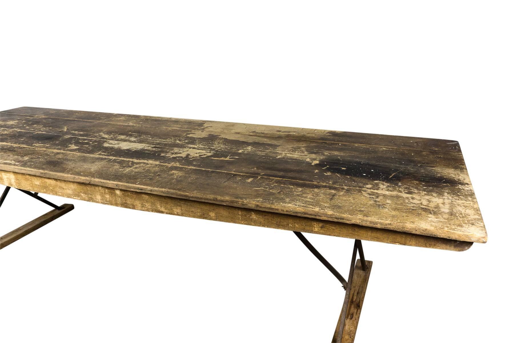 Large Primitive Farm Table at 1stDibs