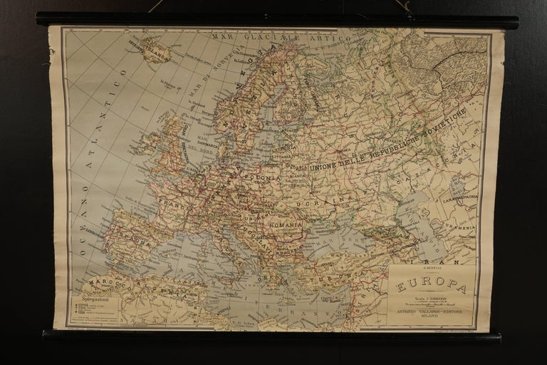 Early European Map from Italy, circa 1960 at 1stDibs