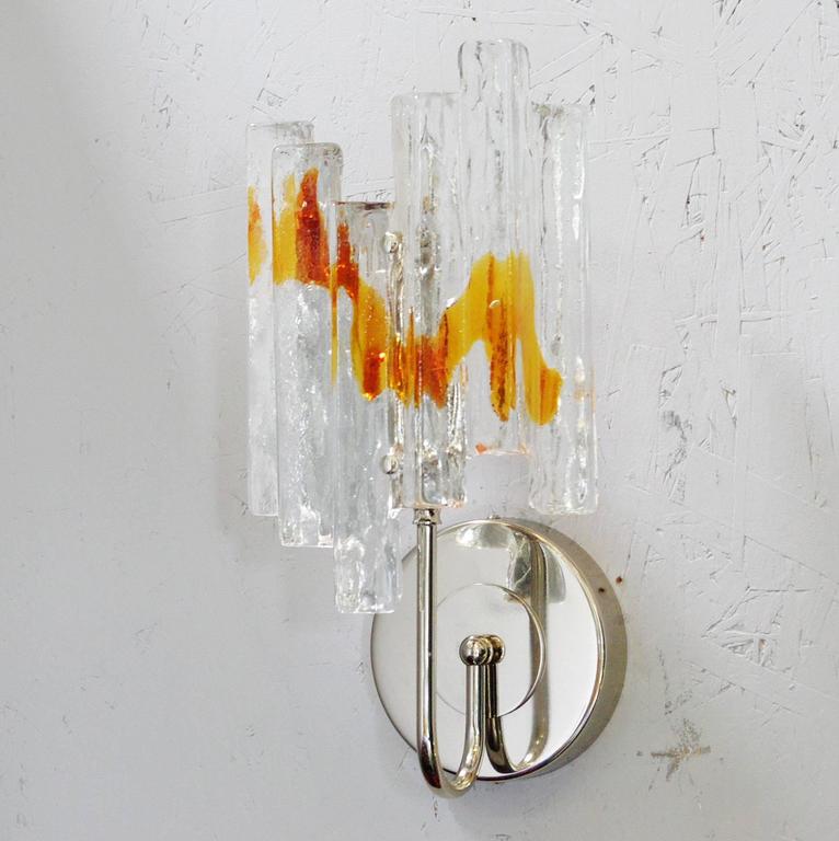 Pair of Geometric Sconces by Salviati For Sale at 1stDibs