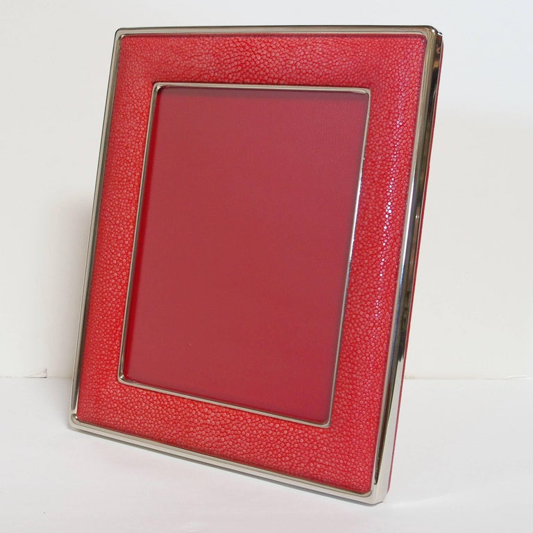 Red Shagreen Photo Frame by Fabio Ltd - LAST 2 IN STOCK For Sale at 1stDibs
