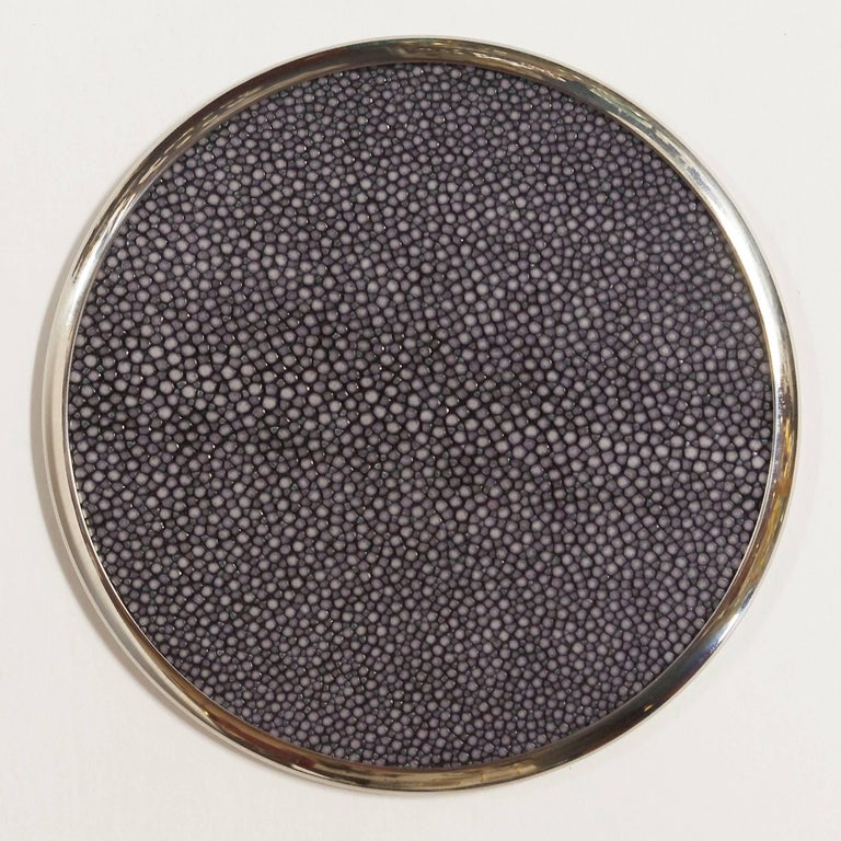 Six-Piece Set of Black Shagreen Coasters by Fabio Ltd For Sale at 1stDibs