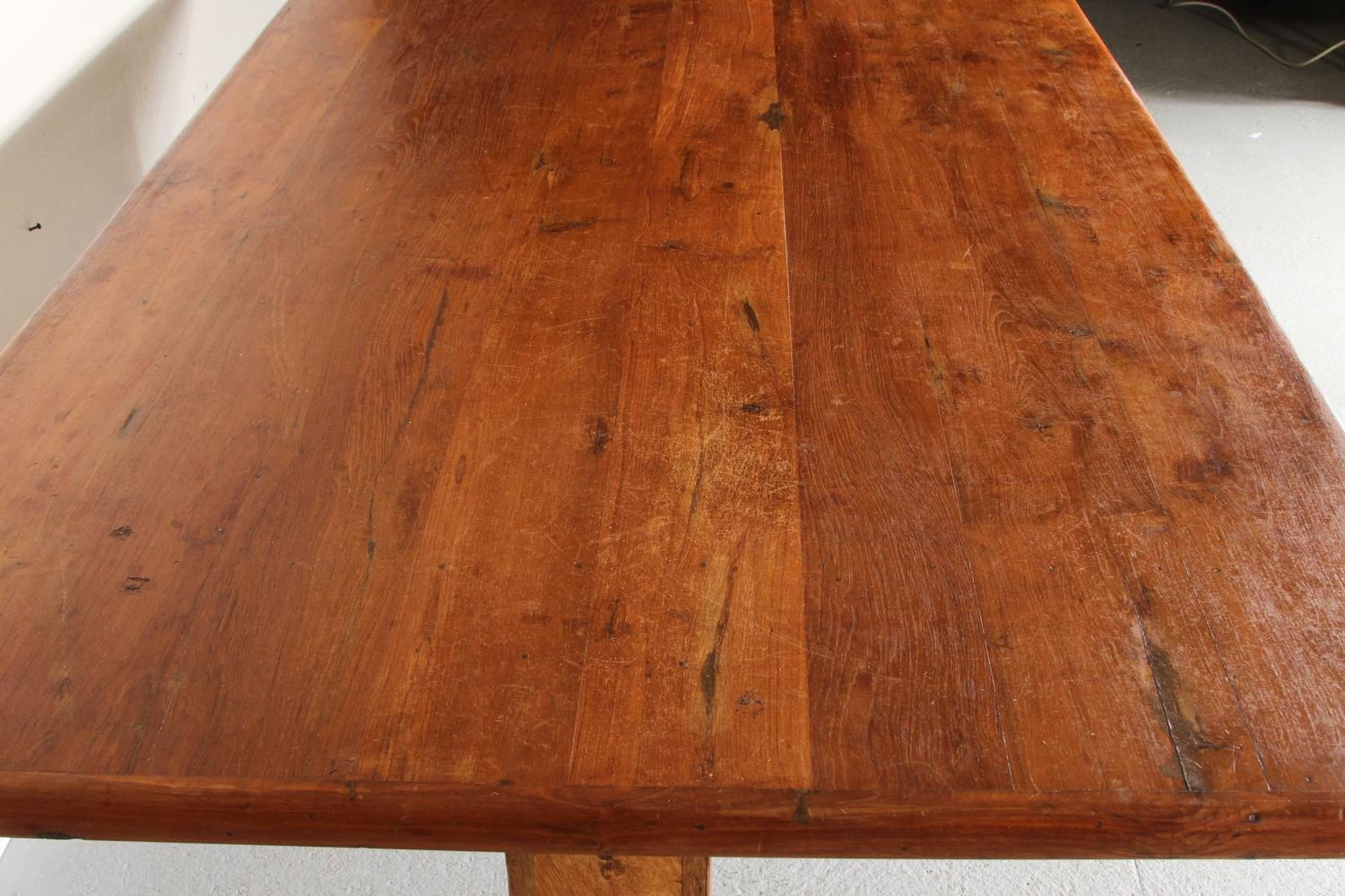 Indian Wood Table with Incorporated Antique Carved Lintel For Sale at ...