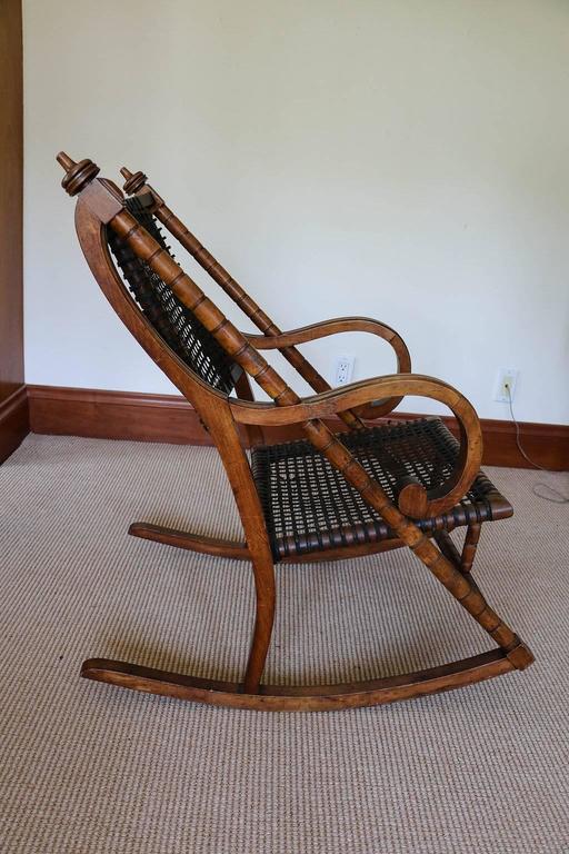 Rare George Hunzinger Rocking Chair with Patented Steel Webbing, 1869 ...