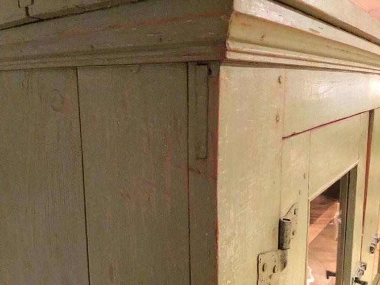 Antique Painted Step Back Cupboard at 1stDibs