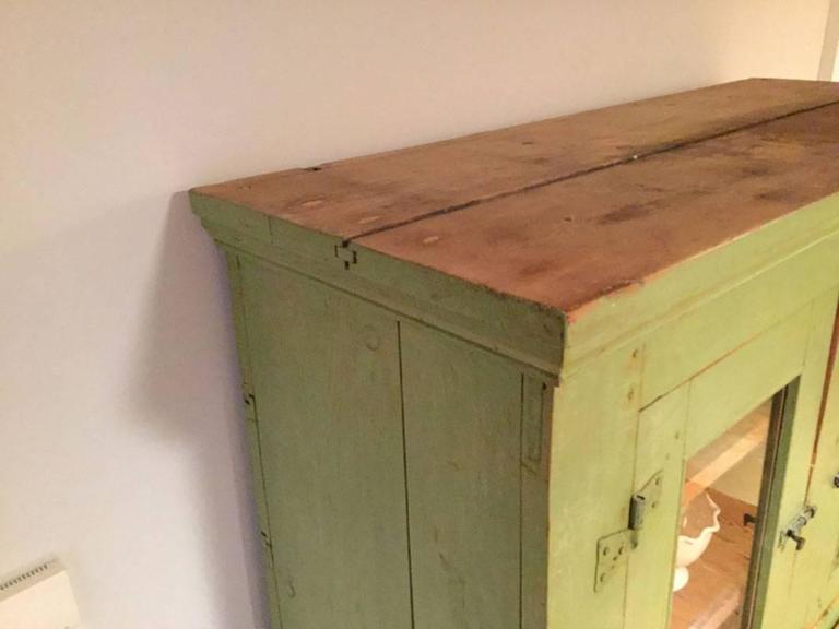 Antique Painted Step Back Cupboard at 1stDibs