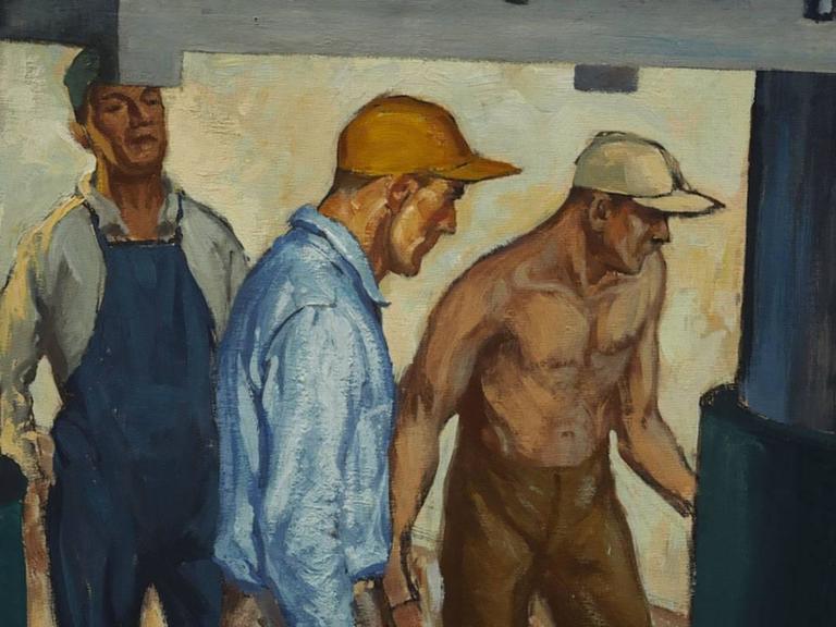 Robert Lynn Lambdin Bridgeport Brass Murals, Nine Panels For Sale at ...