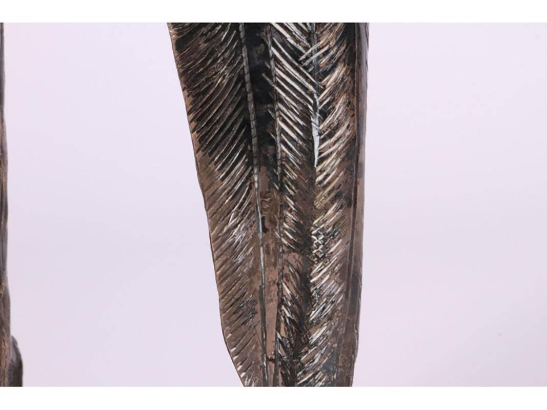 Shell Form Parrot with Sterling Body and Perch at 1stDibs