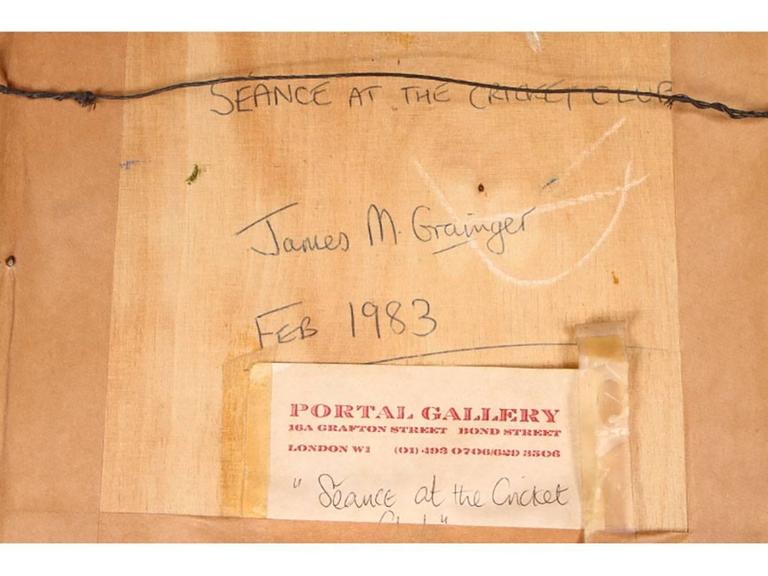 James M. Grainger Oil on Board Titled "At The Cricket Club" For Sale at ...