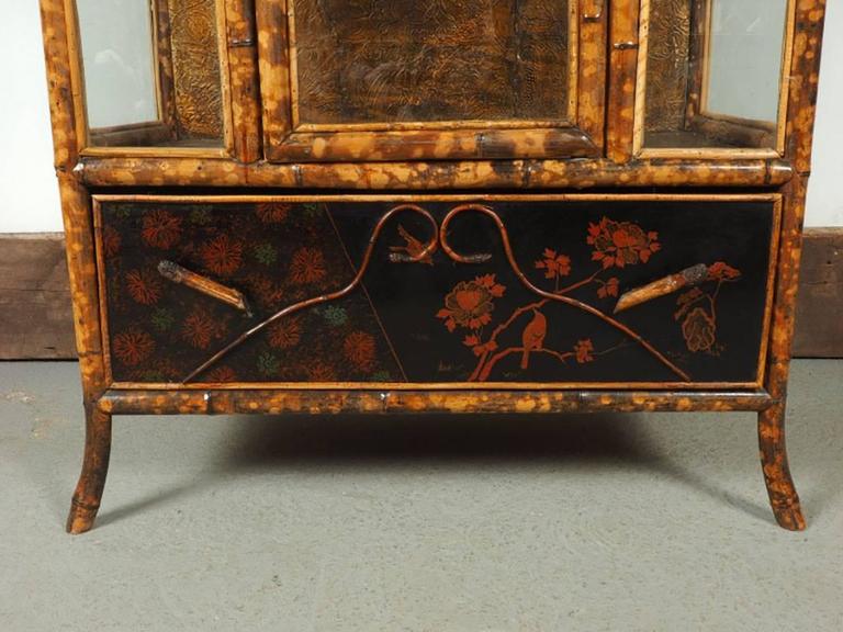 Bamboo Form Glass Display Cabinet in Chippendale Style at 1stDibs ...