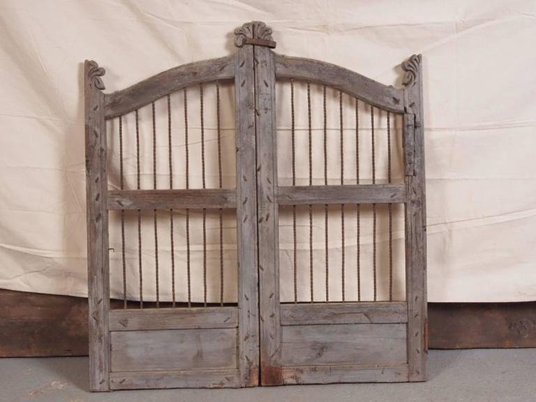 Antique Pair of Silvered Teak Garden Gates at 1stDibs