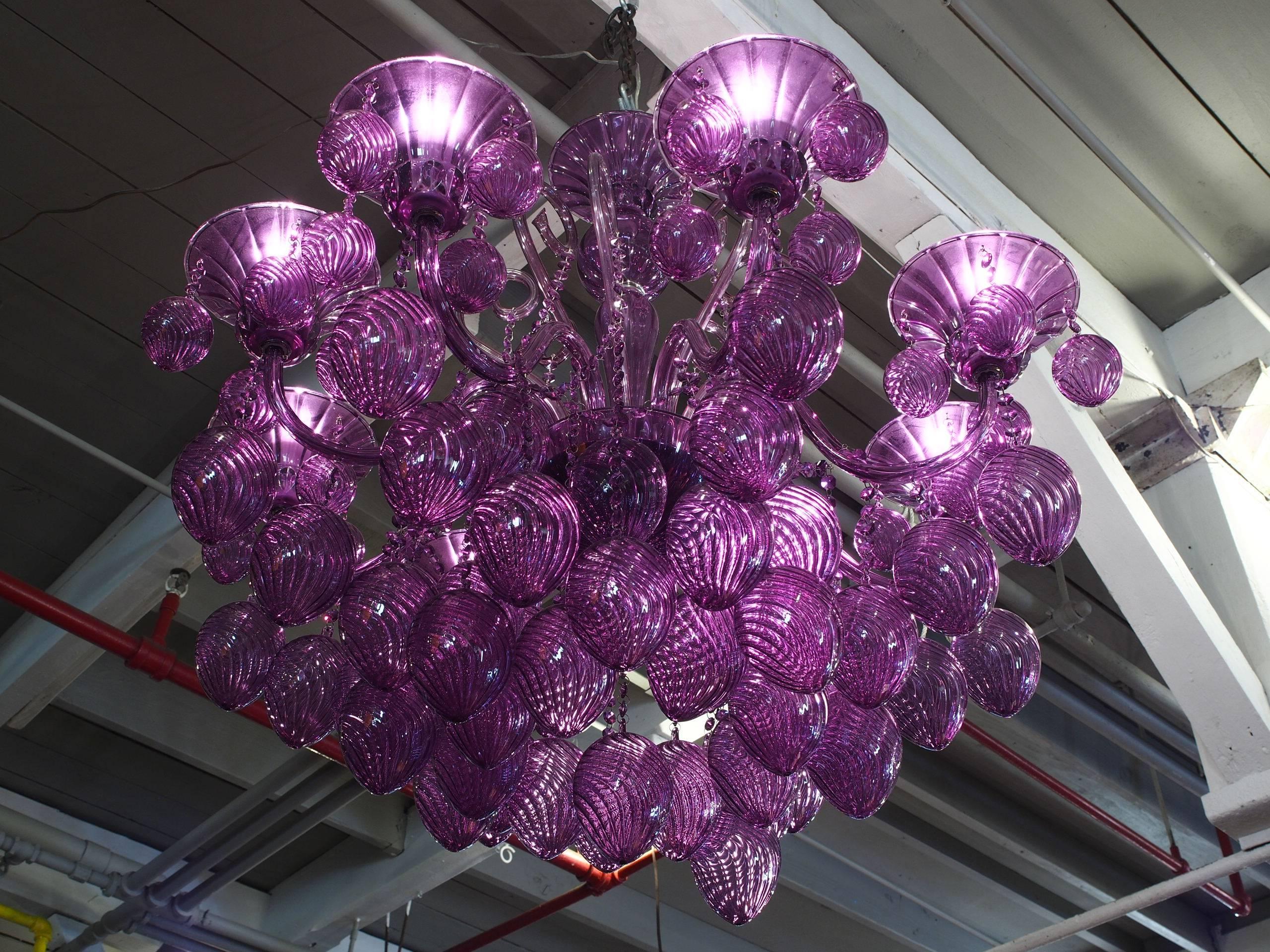 Murano Purple Glass Chandelier at 1stDibs | purple murano glass ...