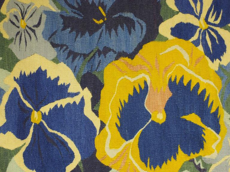 Large Floral Woven Wool Tapestry Wall Hanging at 1stDibs | thick wool ...