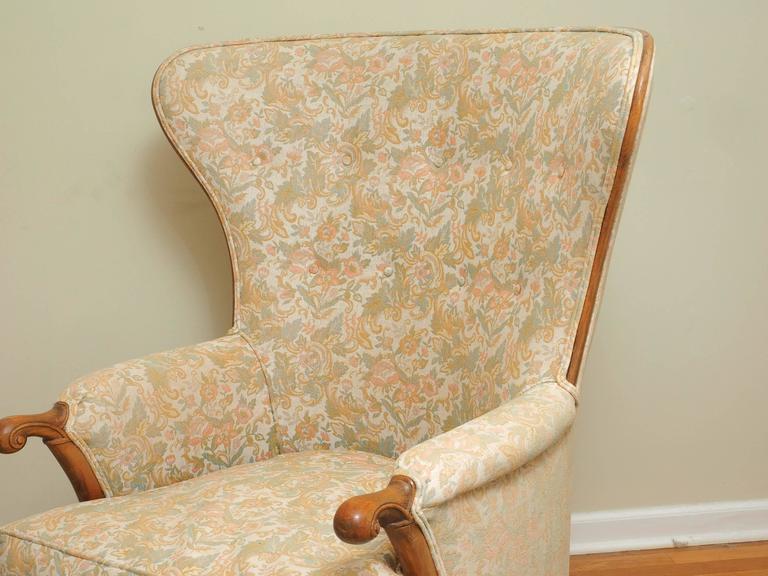 Large Frame Wing Back Chair at 1stDibs